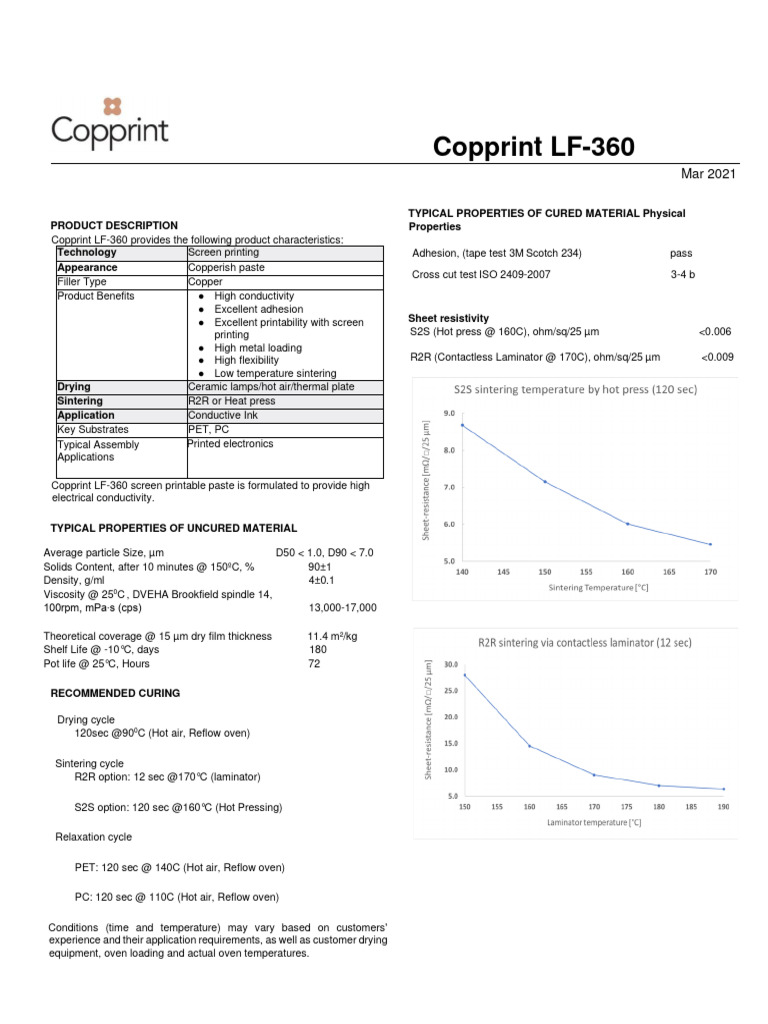 TDS LF 360 Draft 3 3 21 | PDF | Electrical Resistivity And Conductivity | Building Materials