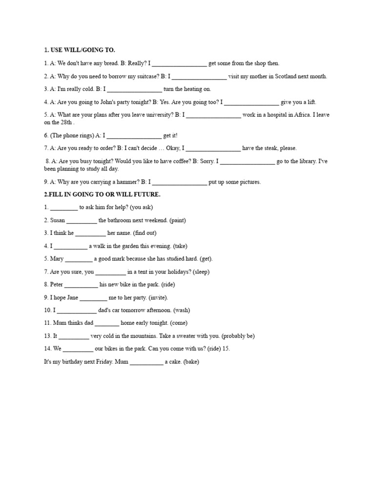 Will, Going To | PDF