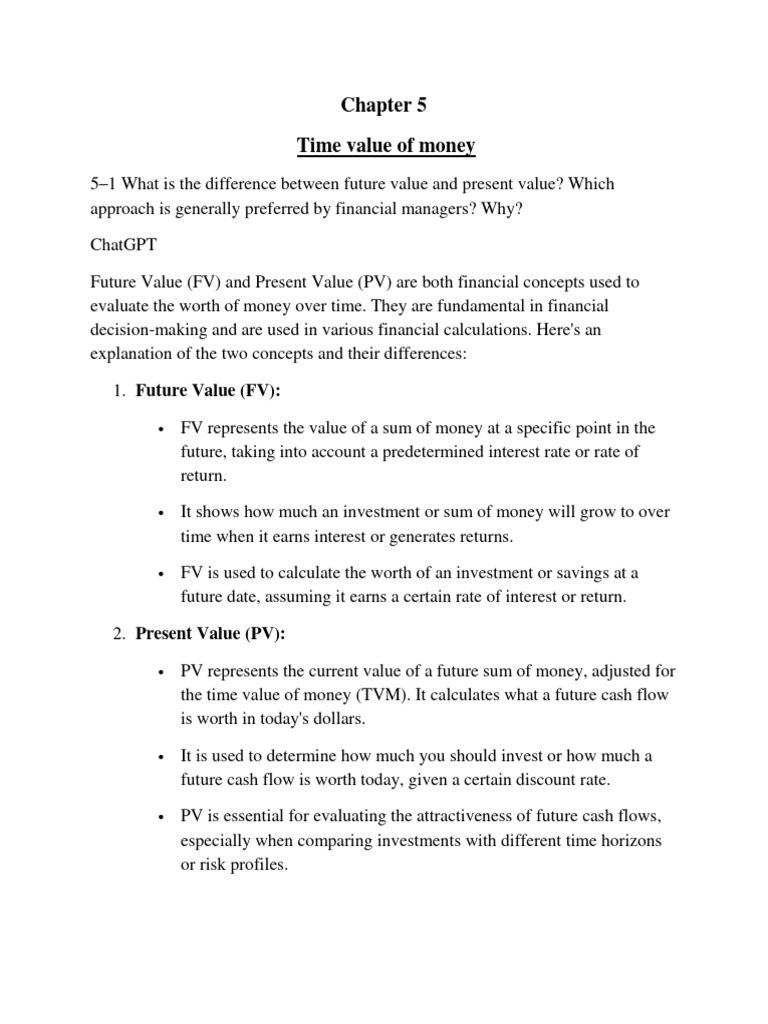 Finance, Chapter 5, Theory | PDF | Present Value | Time Value Of Money