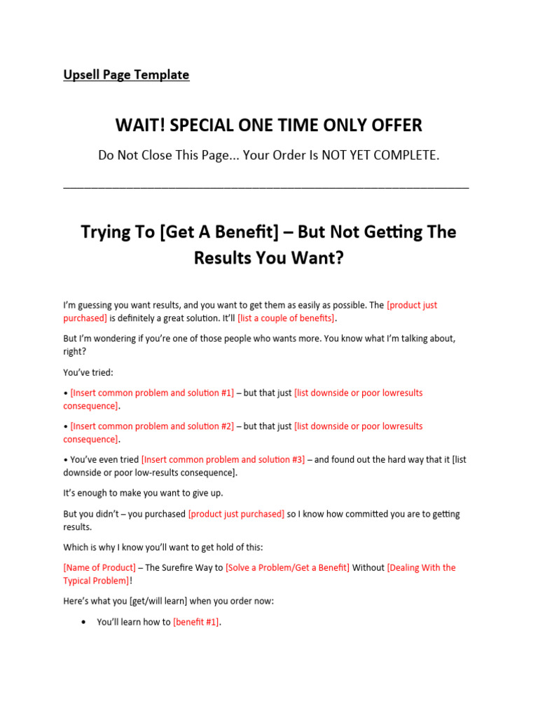 Upsell Page Template - Volume 1 | Download Free PDF | Marketing | Economies