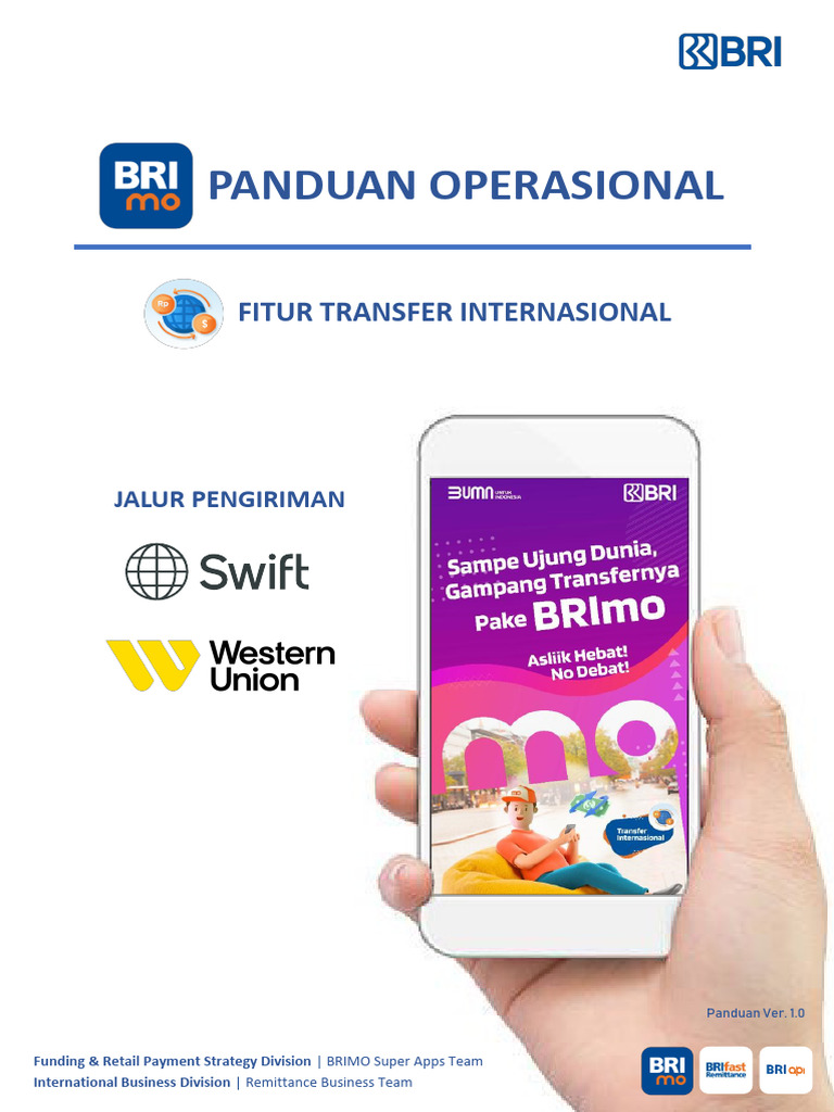 Panduan Transfer Internasional BRIMO | PDF | Pengelolaan Keuangan & Uang