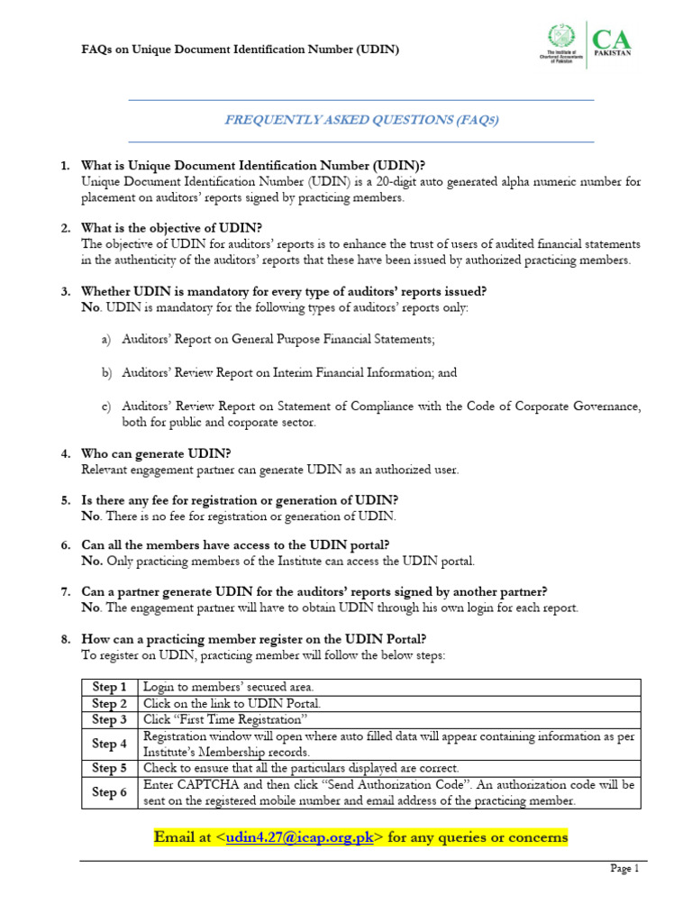 UDIN FAQs | PDF
