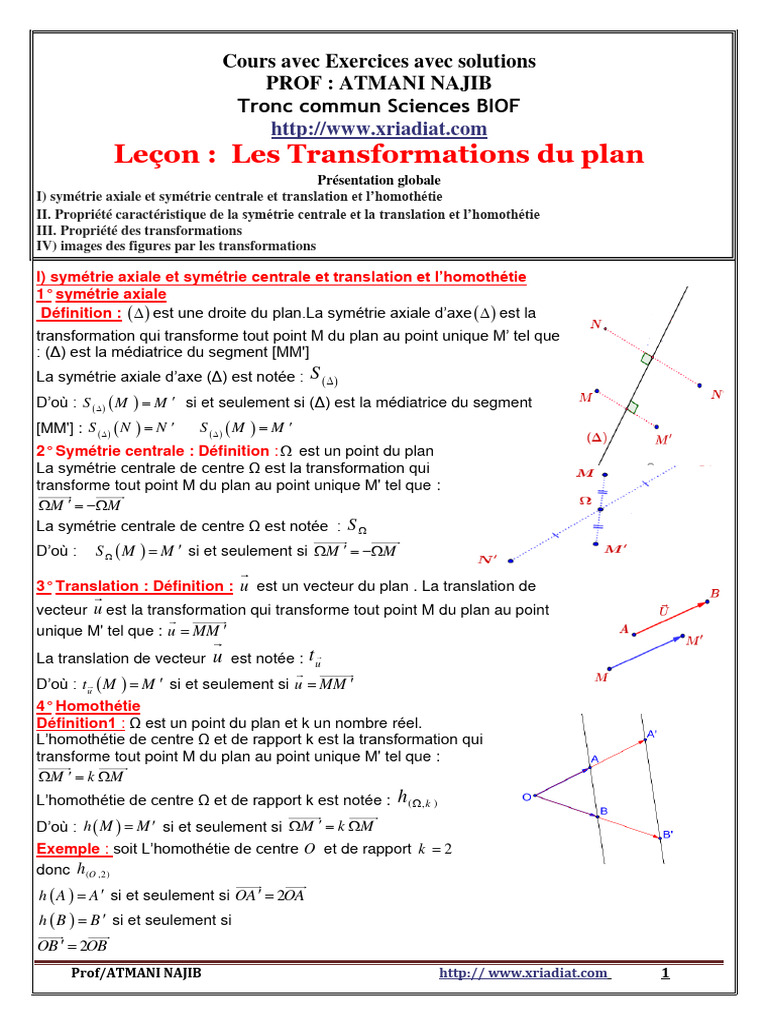 Transformations du plan en mathématiques | PDF | Techniques artistiques ...