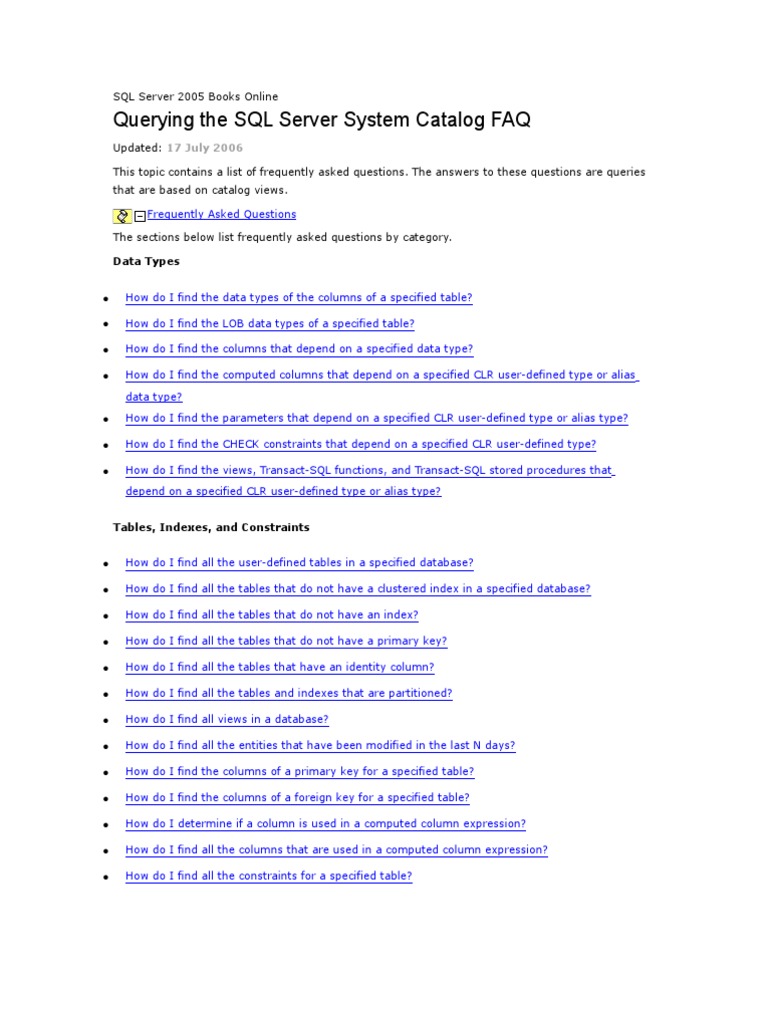 SQL FAQ S | PDF | Database Index | Table (Database)