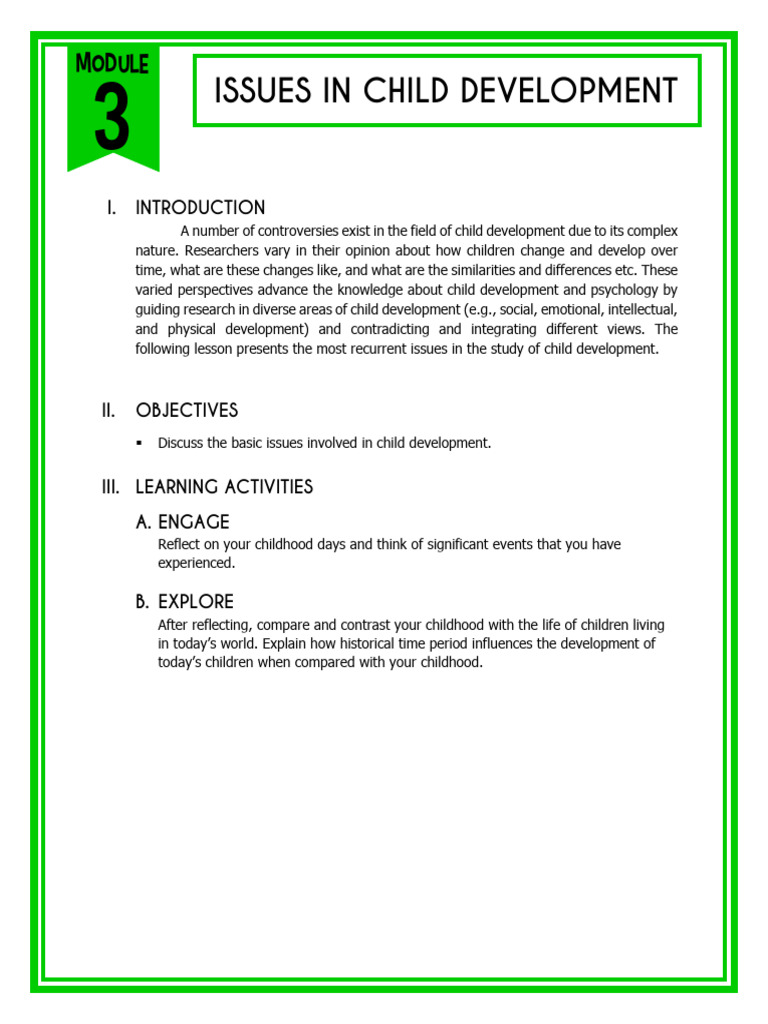 Prof. Ed. 1 - Module 3 | PDF | Nature Versus Nurture | Child Development