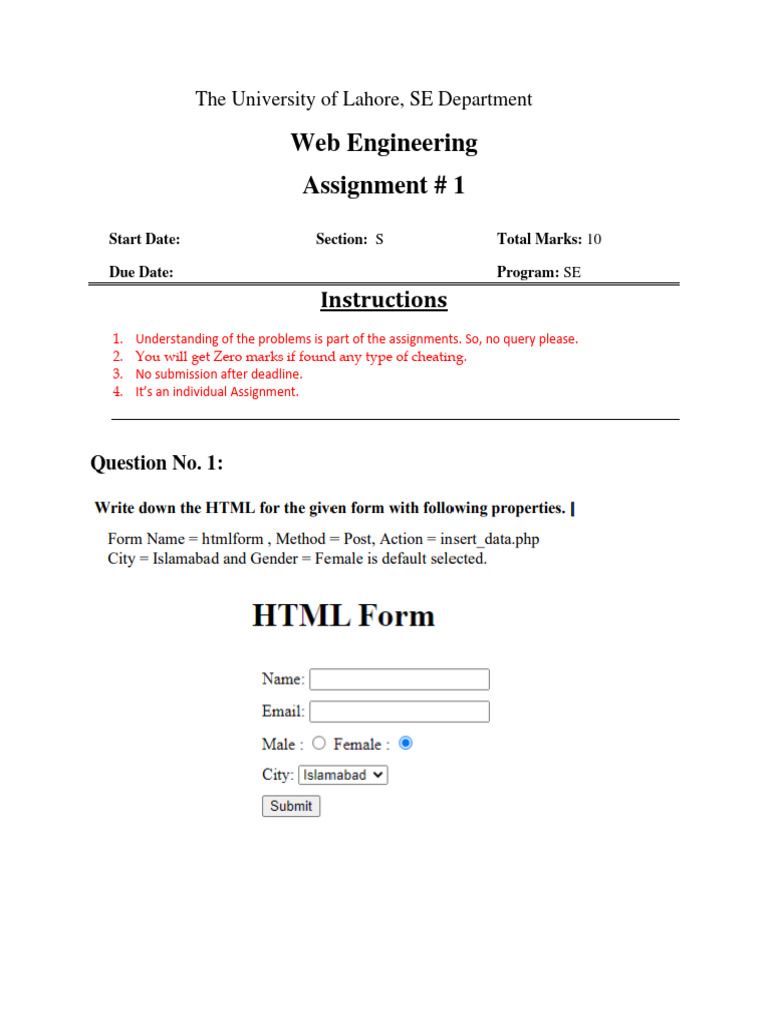 Lab Assignment 1 | PDF
