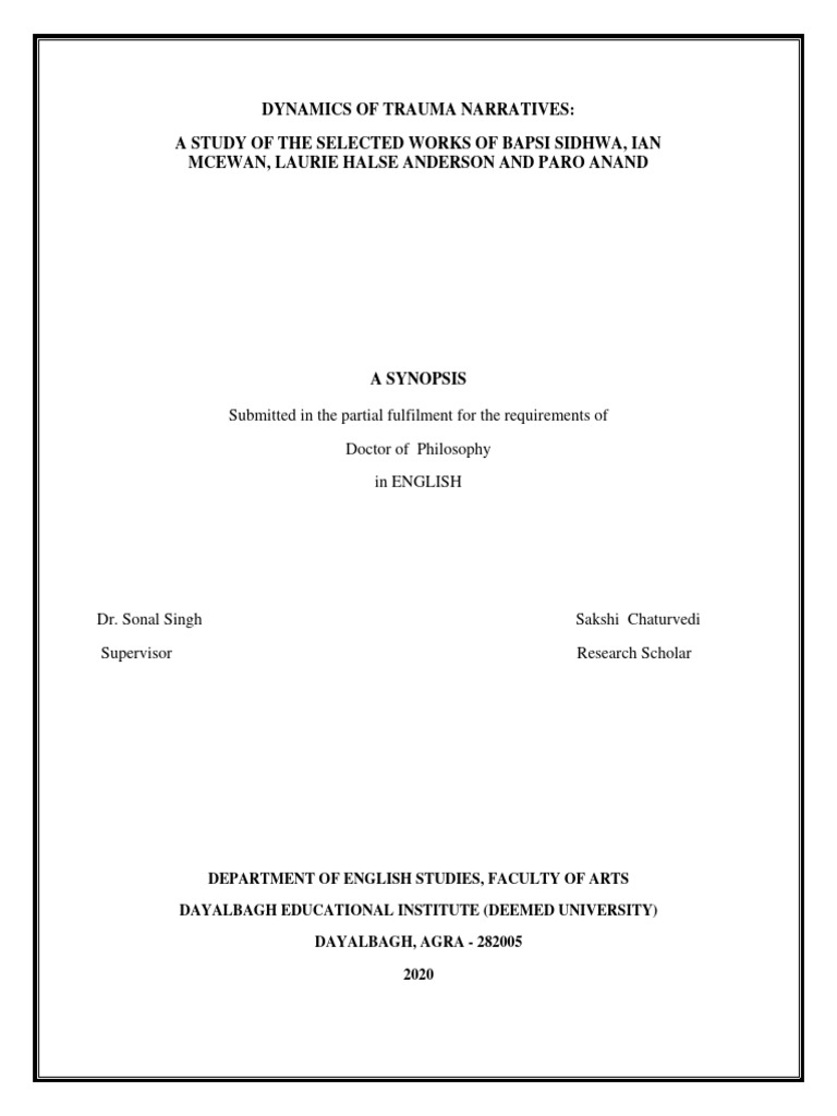 Trauma and Paro Anand | Download Free PDF | Psychological Trauma ...