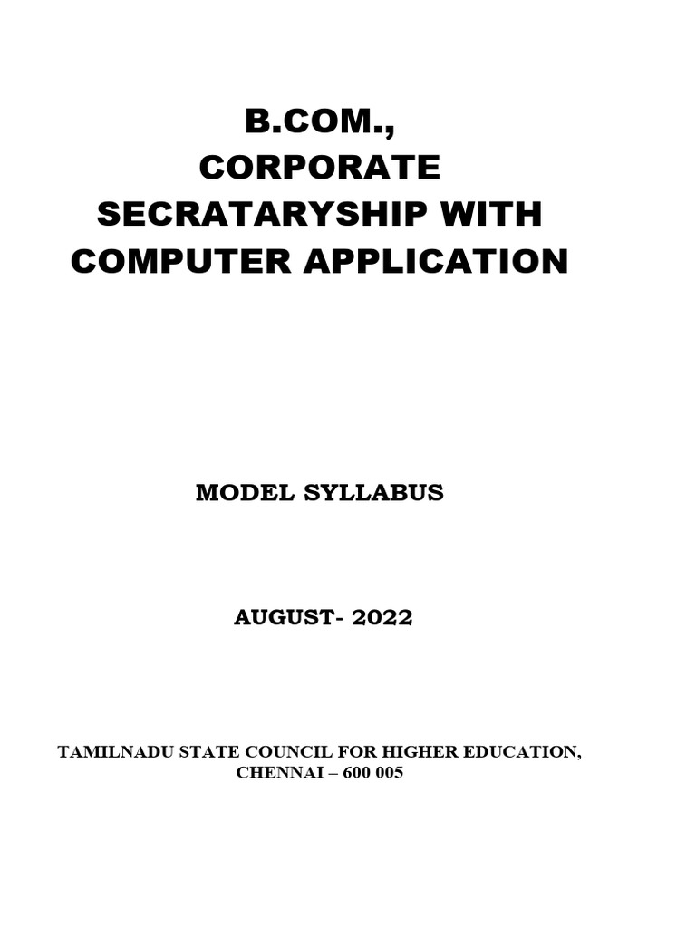 B.com Corporate Secrataryship With Computer Applications | PDF | Logistics | Communication