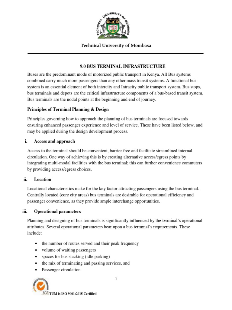Bus Terminal Design and Infrastructure Guidelines | PDF | Public ...