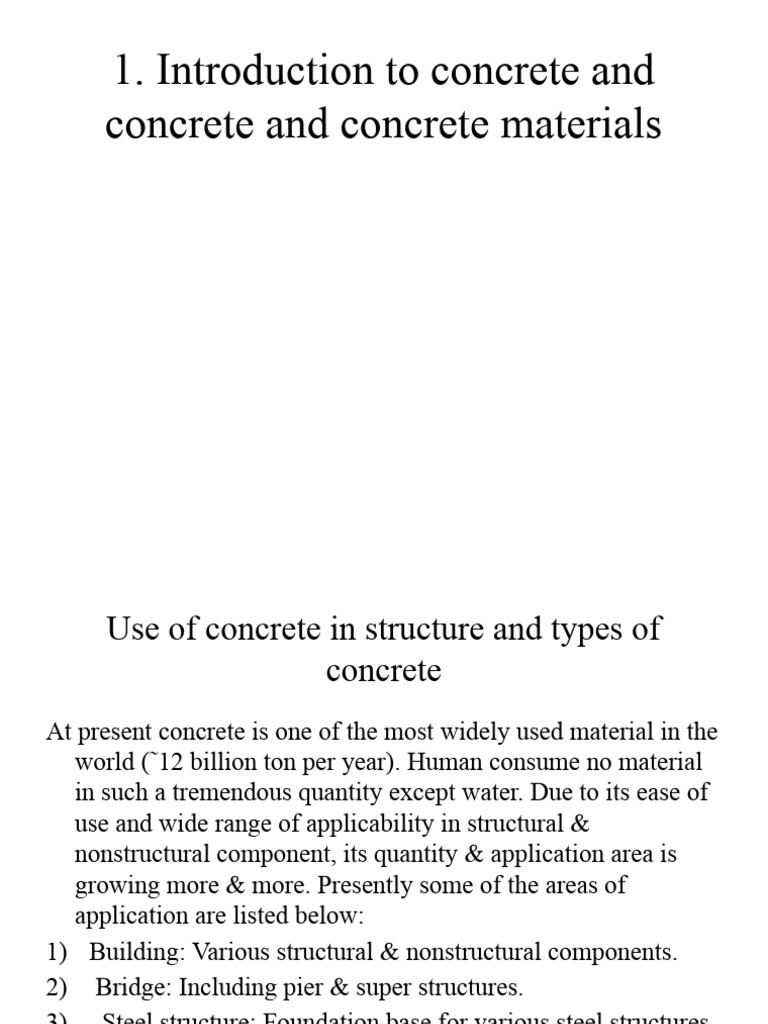 Introduction to Concrete Materials | PDF | Concrete | Construction ...