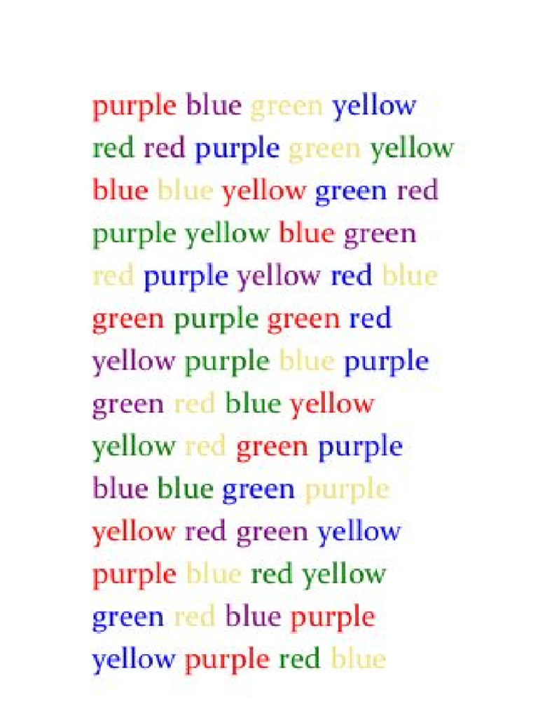 Stroop Effect - Color | PDF