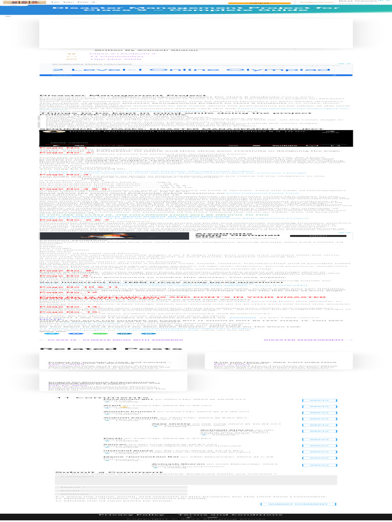 Disaster Management Project For Class IX - Comple | PDF | Cough | Causes Of Death