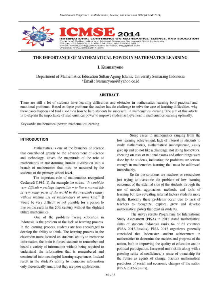 Enhancing Mathematical Power in Education | PDF | Learning | Teaching ...