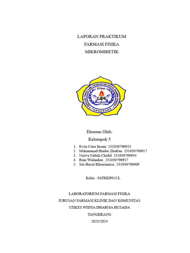 Laporan Praktikum Mikromeritik Farmasi | PDF