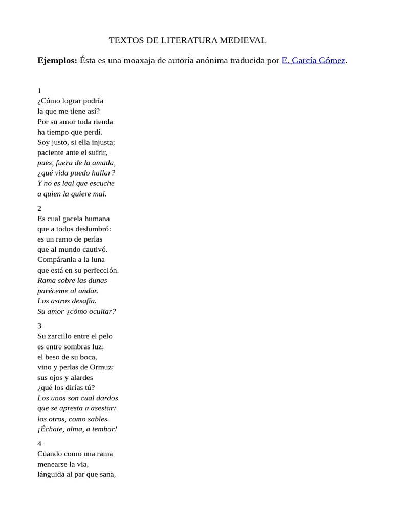 Muestra Textos Medievales | PDF | Literatura en español