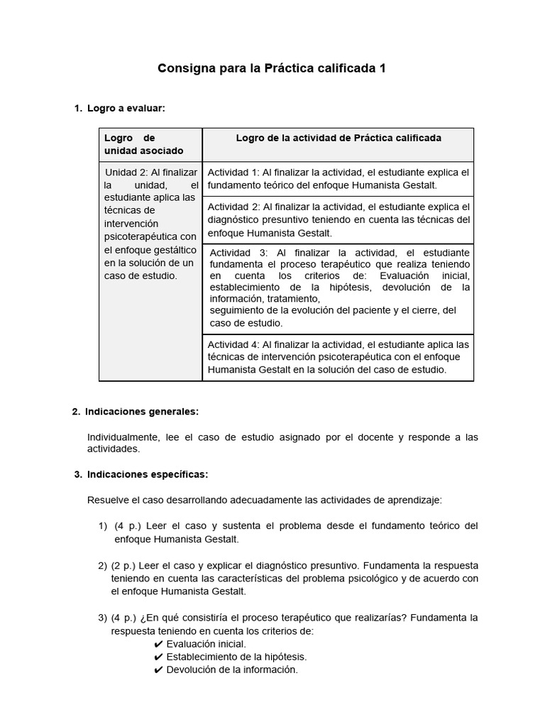 GC PS58 Consigna PC1 22C1M | PDF | Psicoterapia | Terapia Gestalt