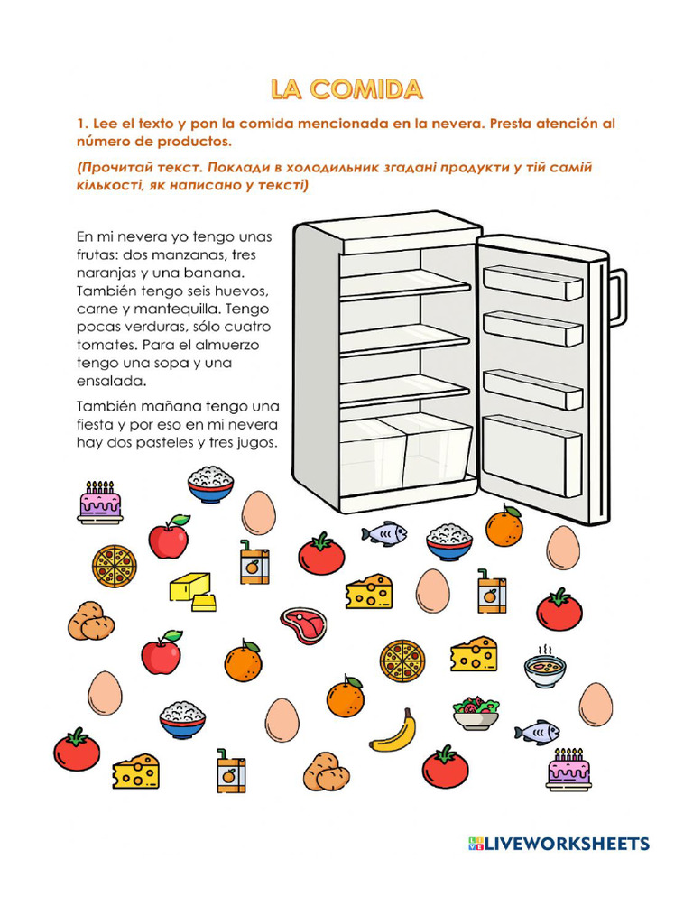 Spanish Food Worksheet | PDF