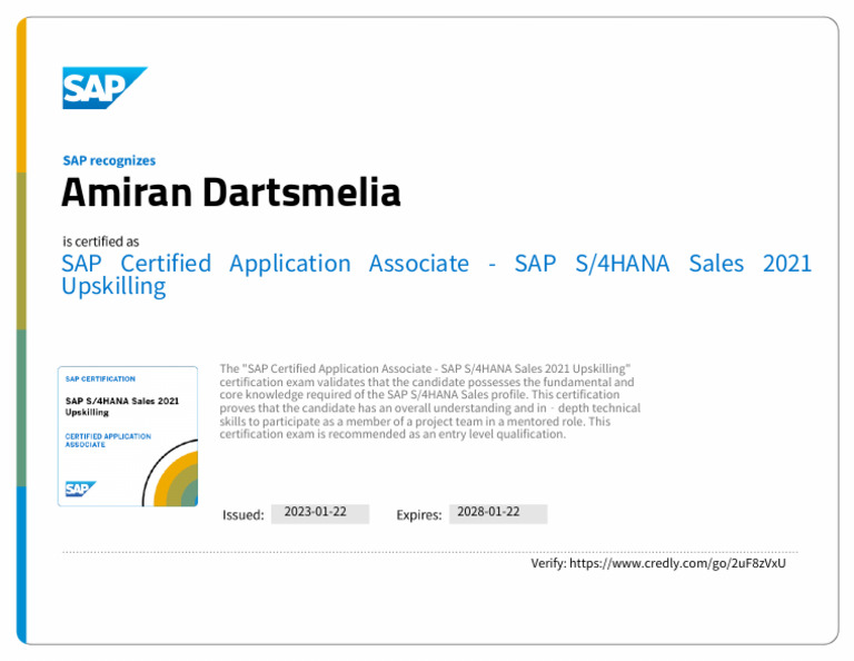 SAP Certified Application Associate SAP S 4HANA Sales 2021 Upskilling ...