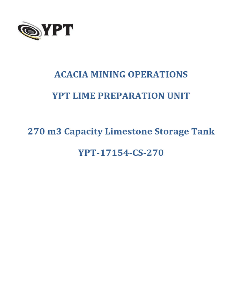 270 m3 Capacity Limestone Storage Tank Calculation Report | PDF ...