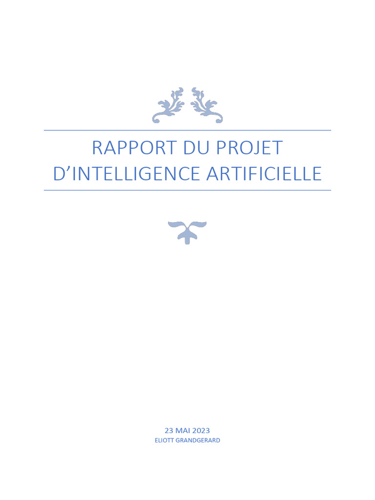 Rapport Projet IA | PDF