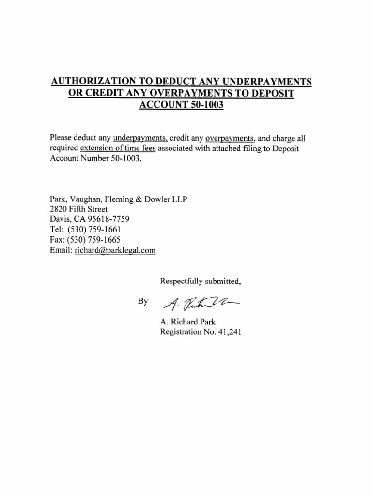 Authorization For Extension of Time All Replies | PDF