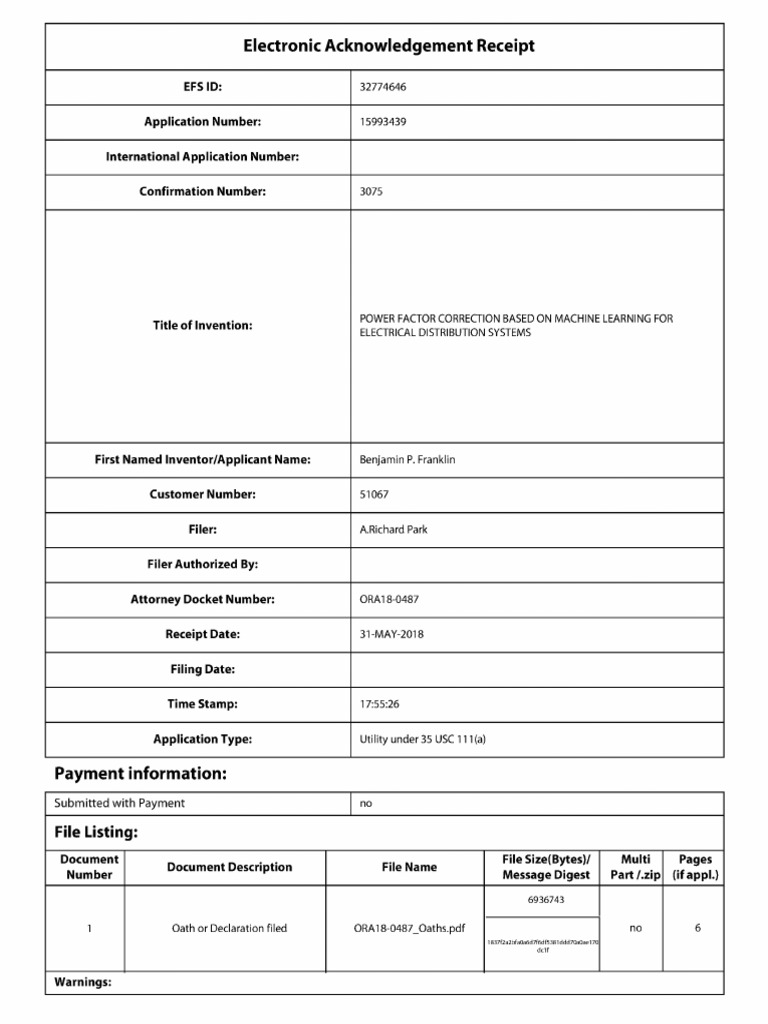 Electronic Filing System (EFS) Acknowledgment Receipt | PDF