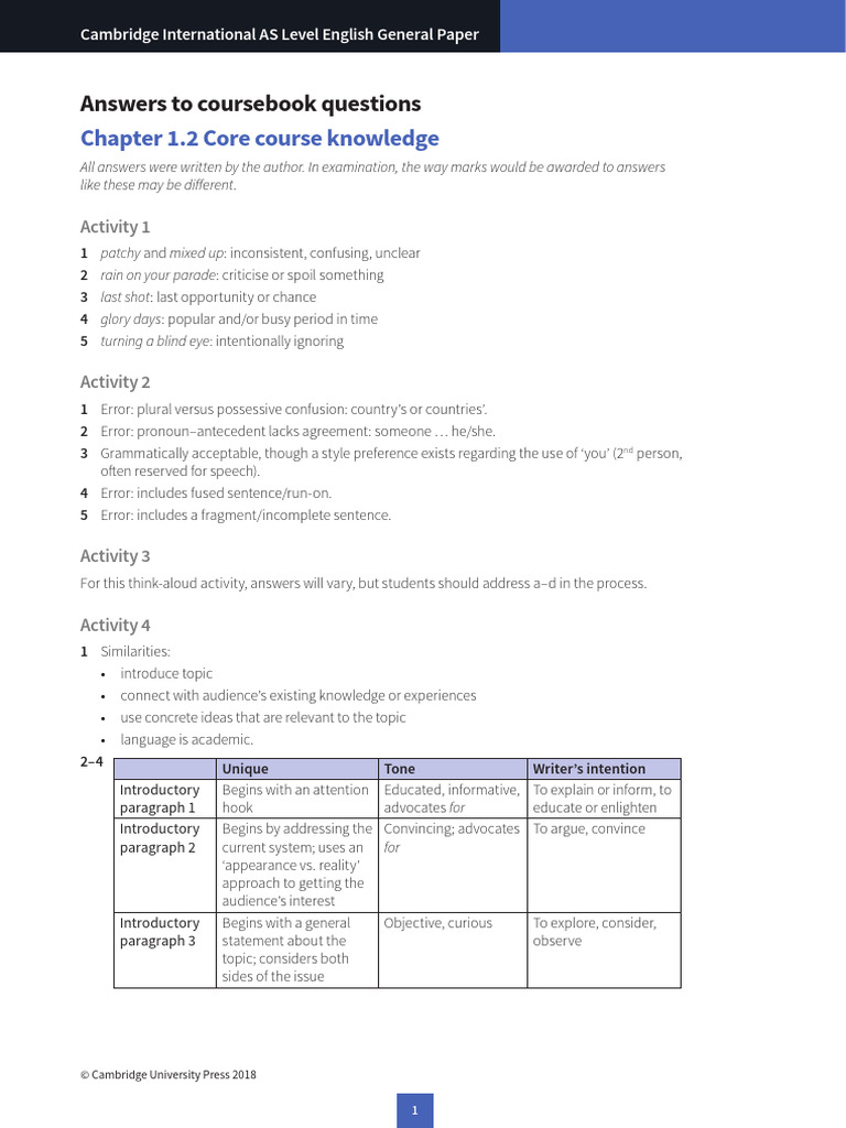 (GR) CHECK - Chapter 1.2 Textbook Answers (CUP) | PDF | Social Media ...