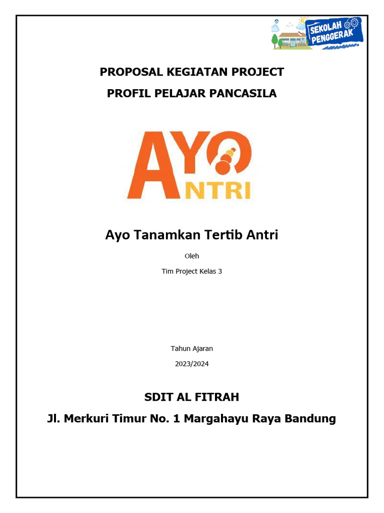 PROPOSAL PROJEK P5 Kls 3 Antri | PDF | Ilmu Sosial | Seni
