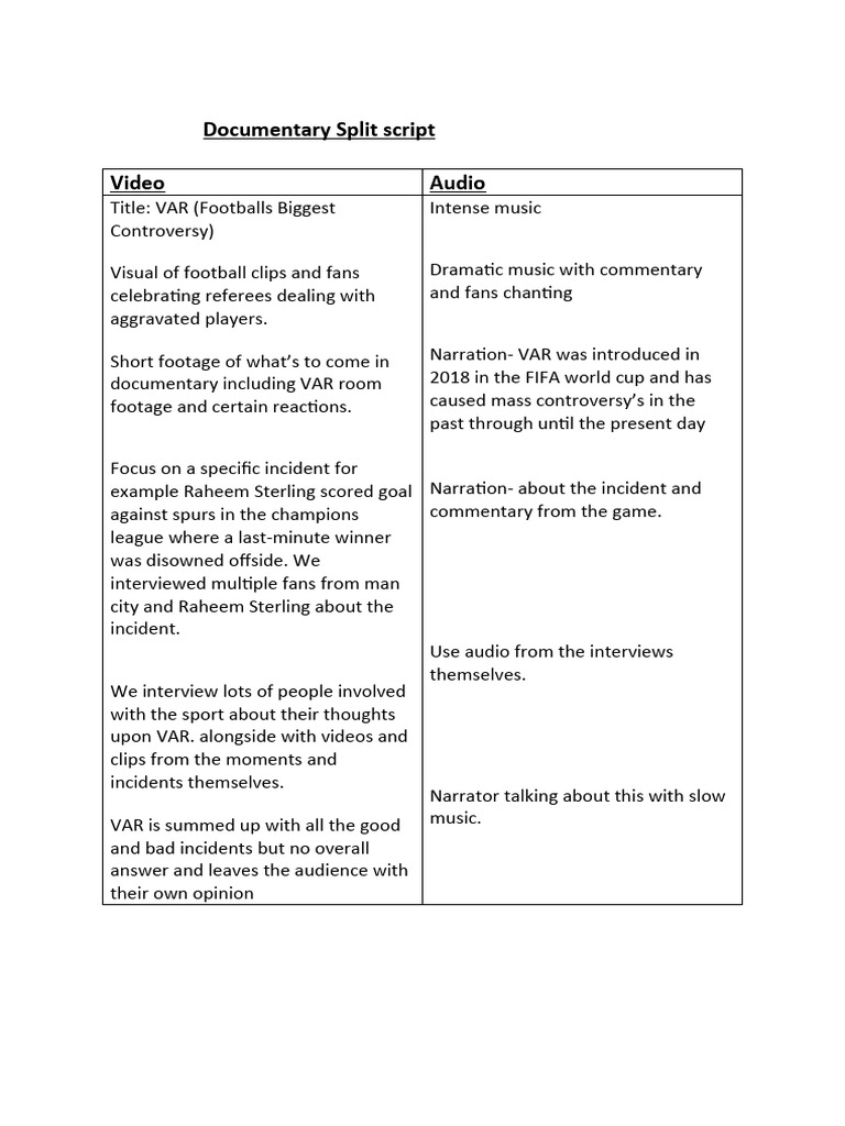 Documentary Split Script | PDF