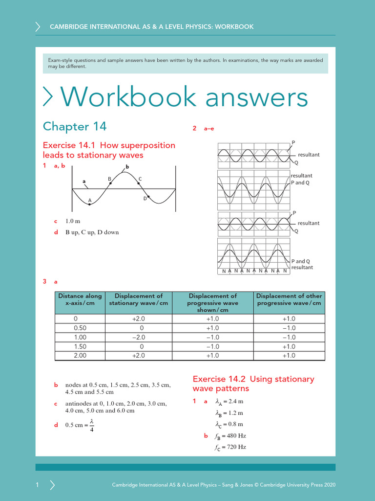 Stationary Waves Workbook Answers | PDF | Waves | Wavelength