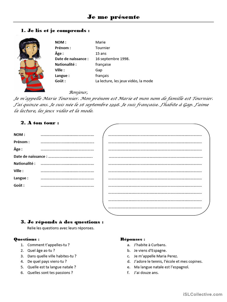 Se Présenter | PDF | Conjugaison | Échecs