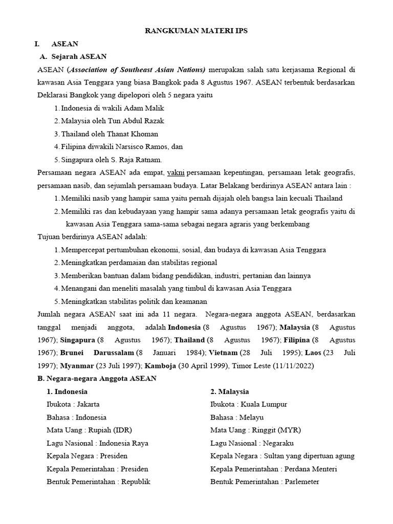 Rangkuman Materi Ips | PDF