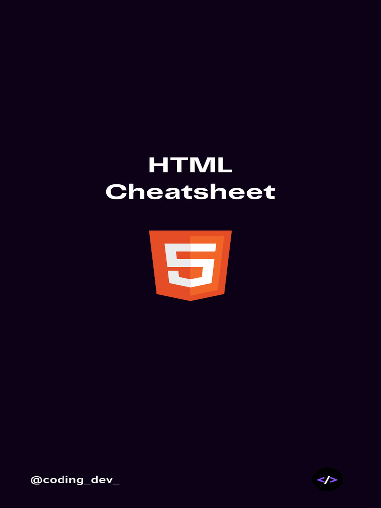 HTML Cheatsheet | PDF | Html Element | Html