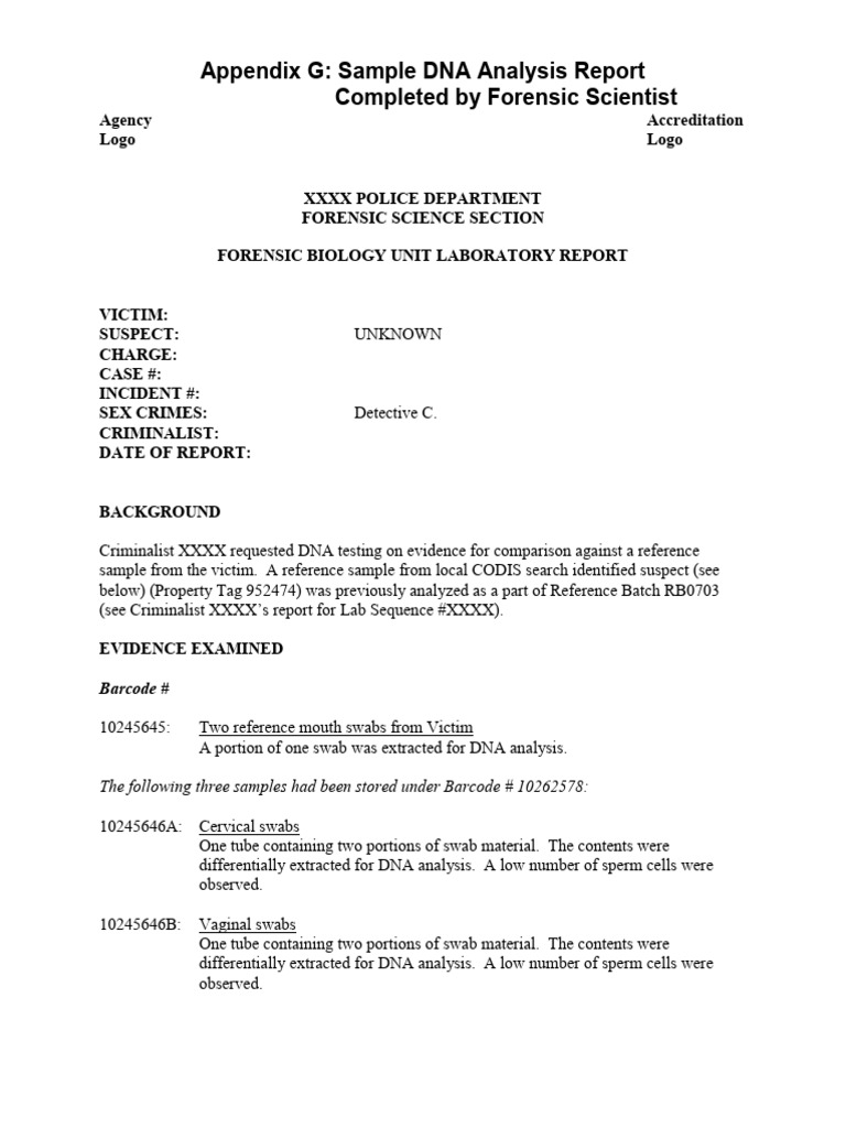 Forensic Report | PDF | Dna Profiling | Polymerase Chain Reaction Forensic Report | PDF | Dna Profiling | Polymerase Chain Reaction