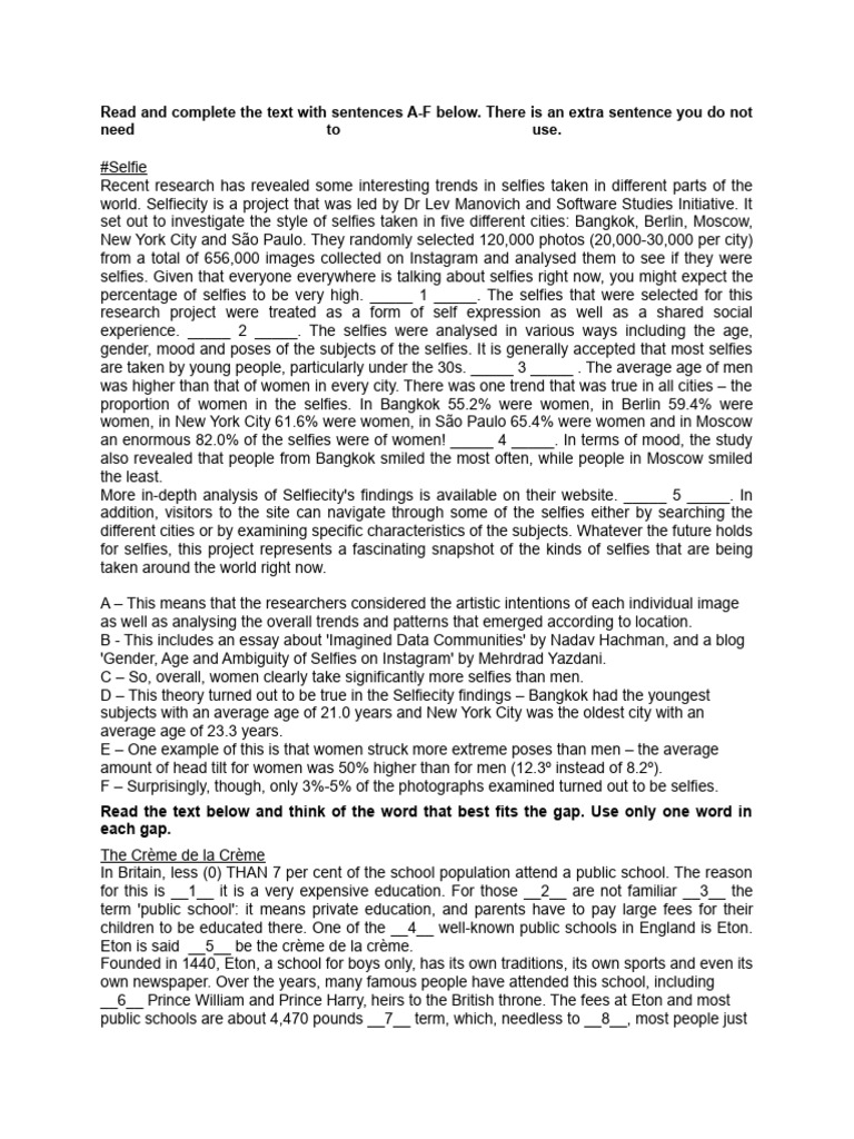 Global Selfie Trends Analysis | PDF