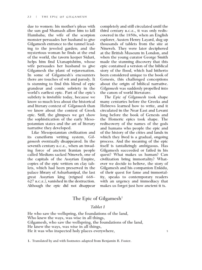 The Epic of Gilgamesh | PDF | Epic Of Gilgamesh | Mesopotamian Mythology