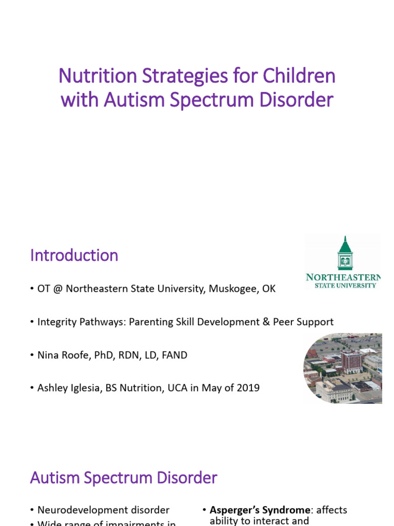 Nutrition Strategies For Children With Autism Spectrum Disorder | PDF ...