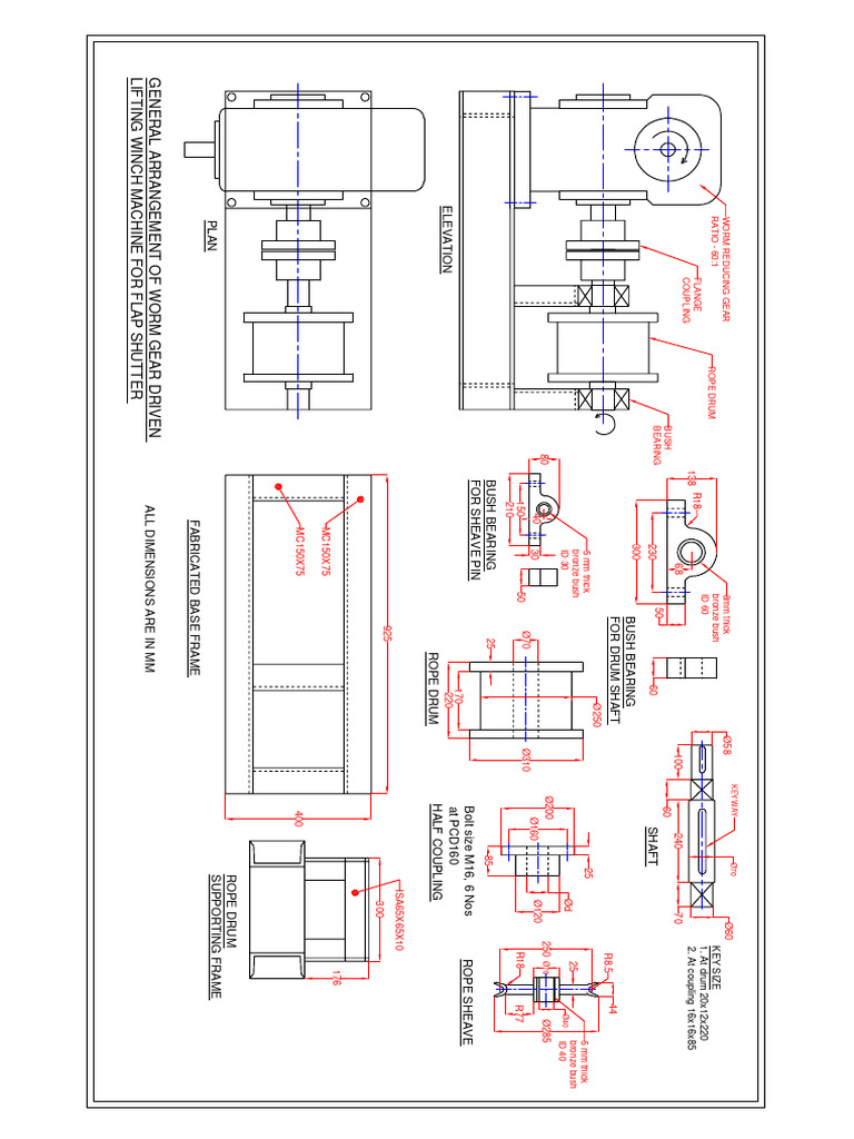 Worm Gear Driven Lifting Winch MC | PDF | Tools | Equipment