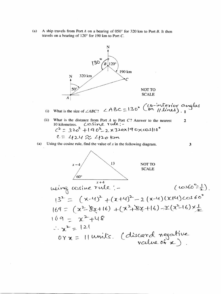 Past HSC Questions Solutions | PDF