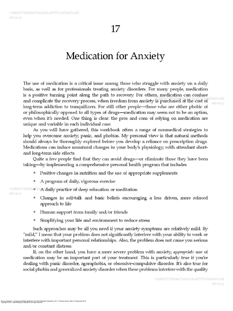 Anxiety And Phobia Workbook Download Free Pdf All Rights Reserved