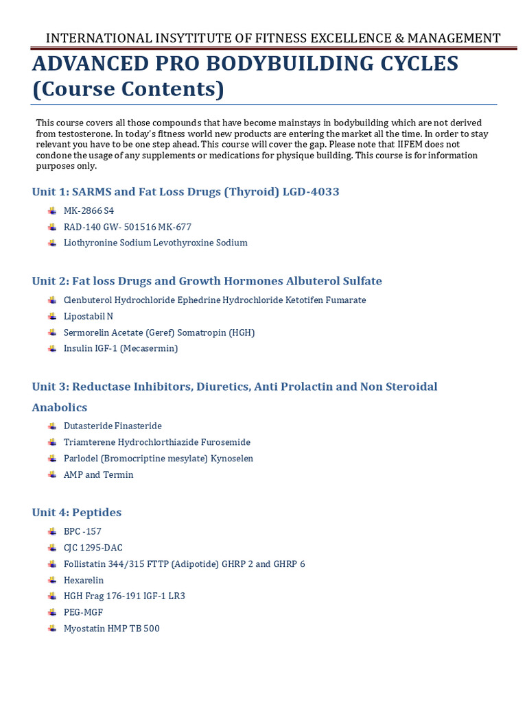 Advance Pro Bodybuilding Cycles | PDF