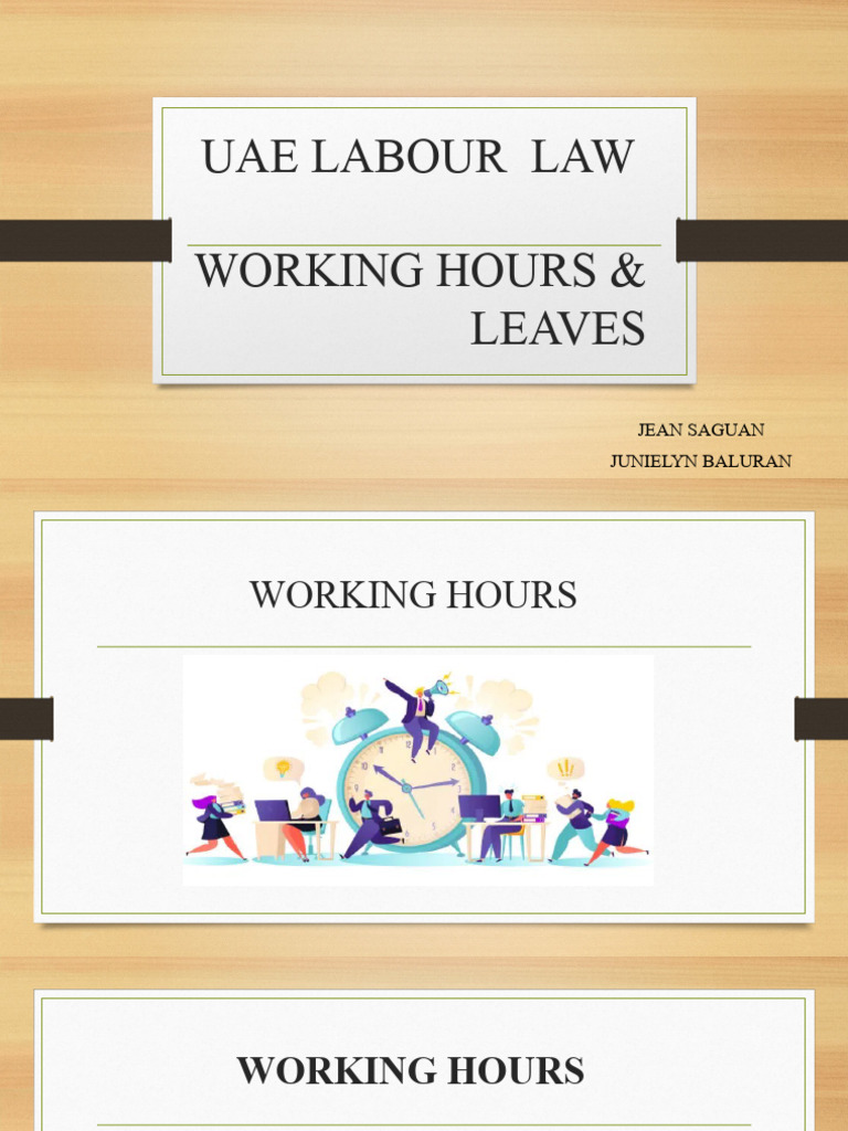 Uae Labour Law Working Hours & Leaves Final | PDF
