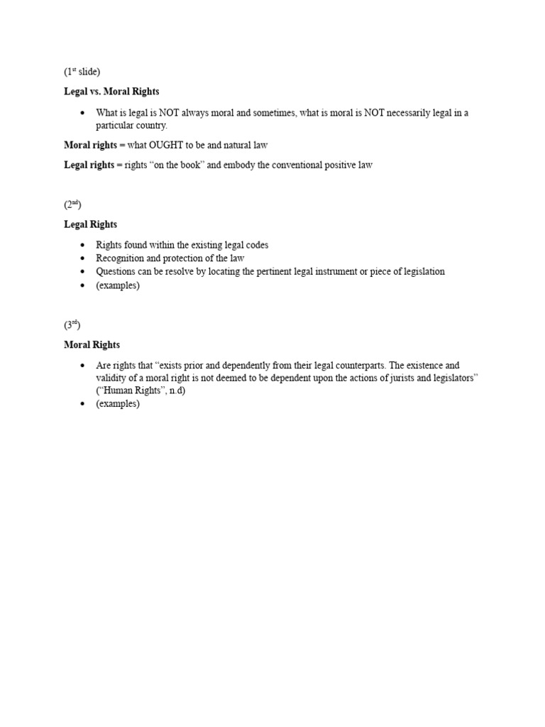 Legal vs. Moral Rights 1 | PDF | Law