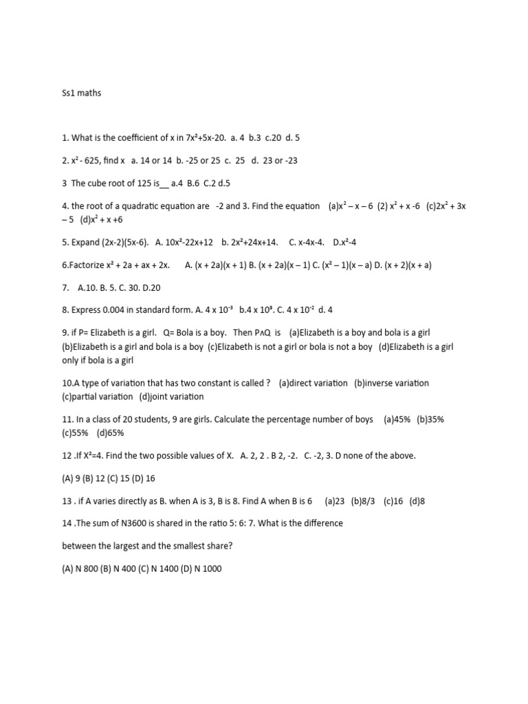 .As Saheeh Maths ss1 - 1011641920000 | PDF | Mathematics | Number Theory