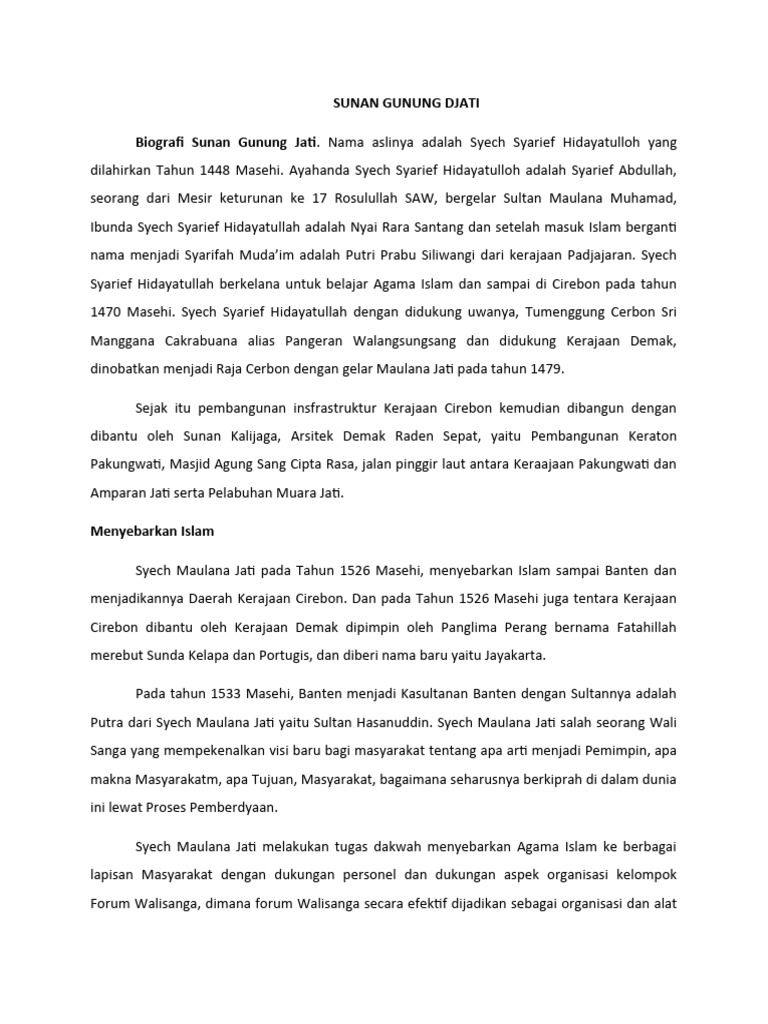 BIOGRAFI Sunan Gunung Jati | PDF
