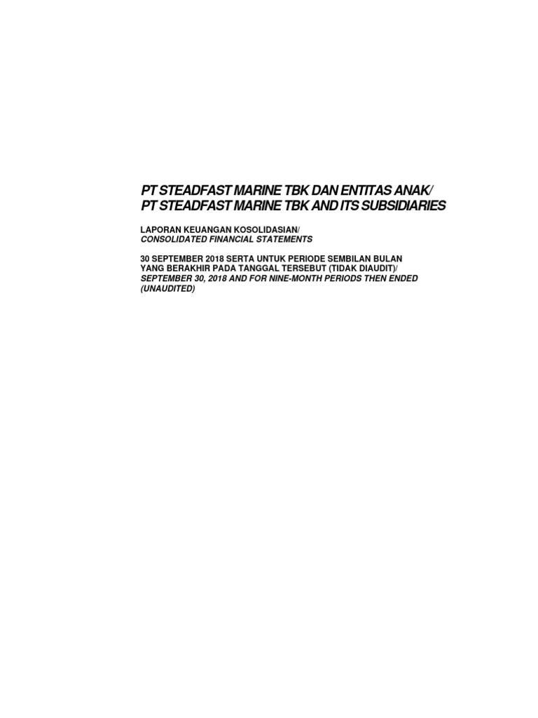 3Q 2018 KPAL Steadfast+Marine+Tbk | PDF | Depreciation | Exchange Rate