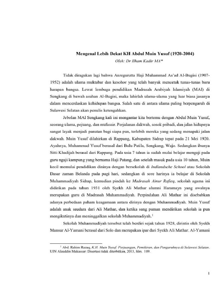 Mengenal Lebih Dekat KH Abdul Muin Yusuf 220523 190726 | PDF Mengenal Lebih Dekat KH Abdul Muin Yusuf 220523 190726 | PDF