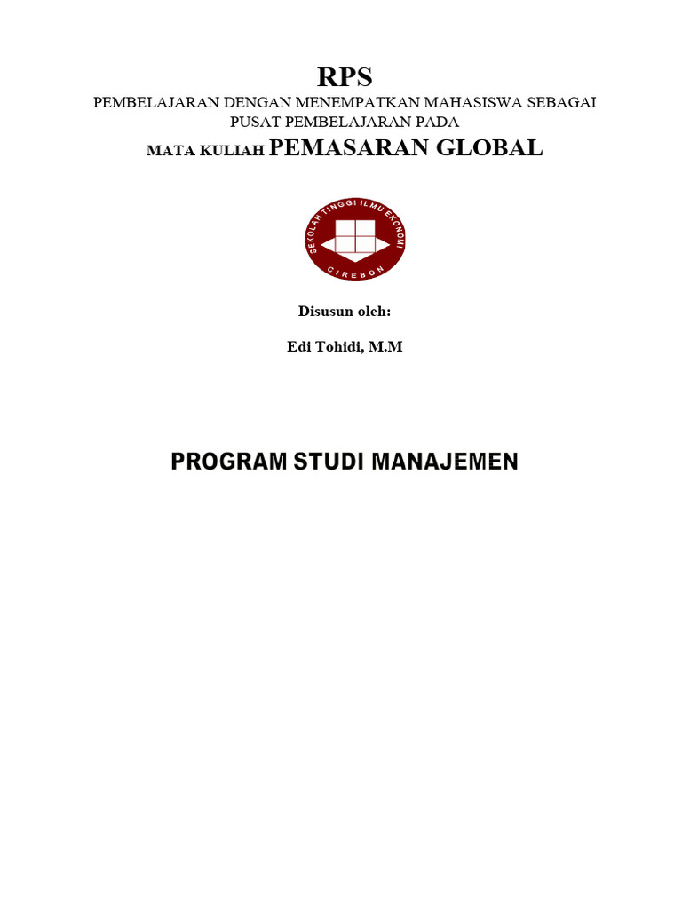 Rps Pemasaran Global | PDF