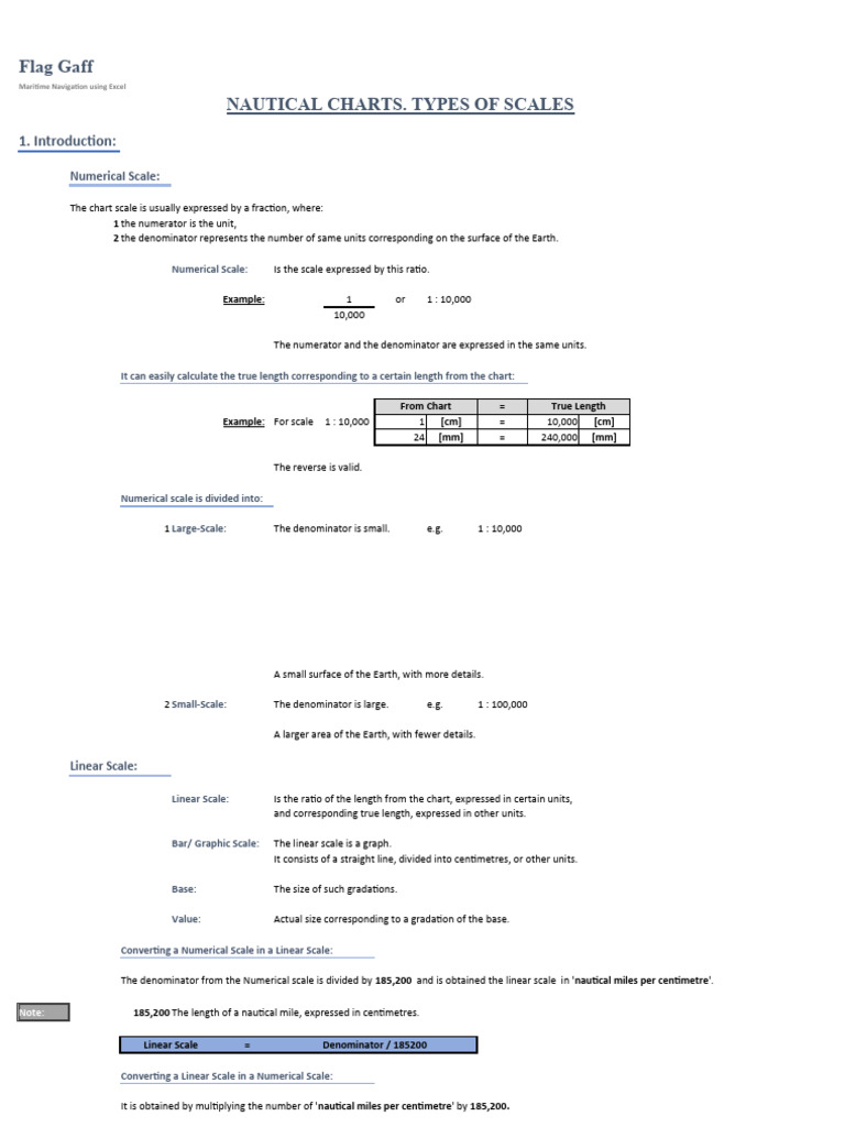 Nautical Charts. Types of Scales - v1.0 | PDF | Mathematics