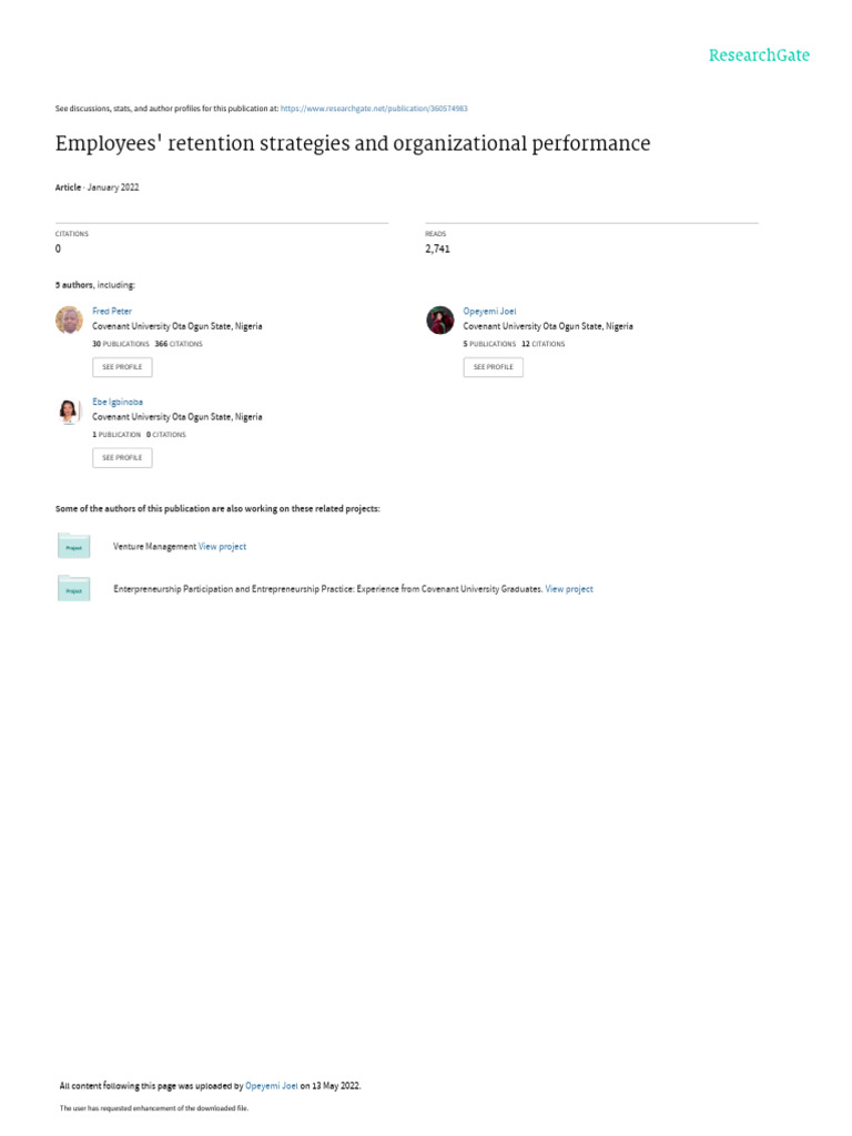 Employees Retention Strategies And Organisational 1528 2686 28 S5 003